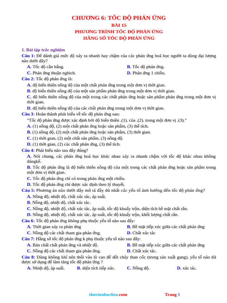 Bai Tap Hoa 10 CTST Bai 15 | PDF