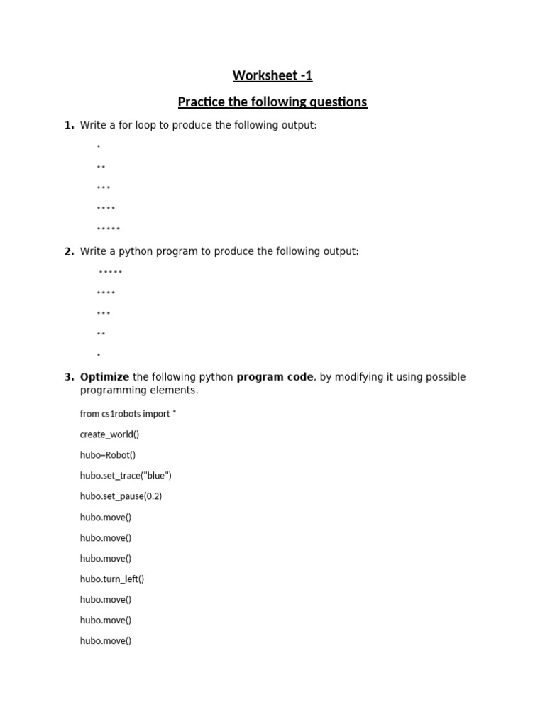 Worksheet 1 For Python 2024 | PDF | Area | Computer Engineering