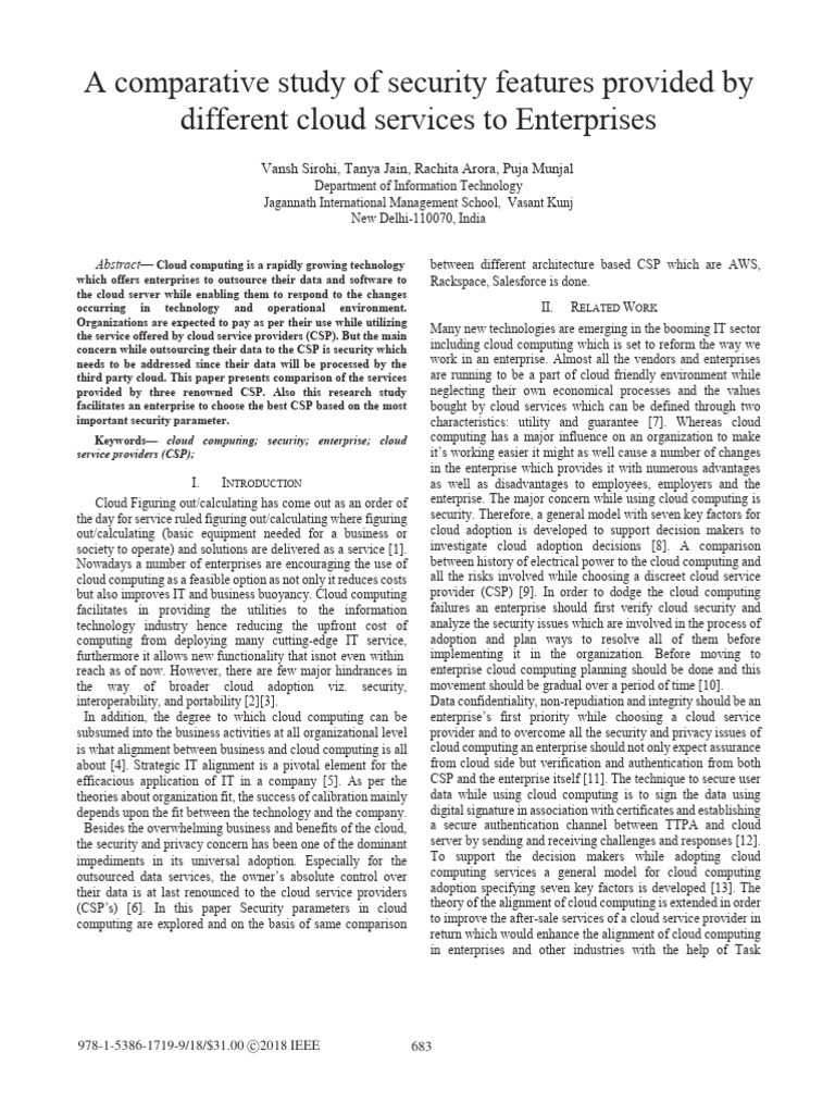 Research Paper Cloud | PDF | Cloud Computing | Computer Security