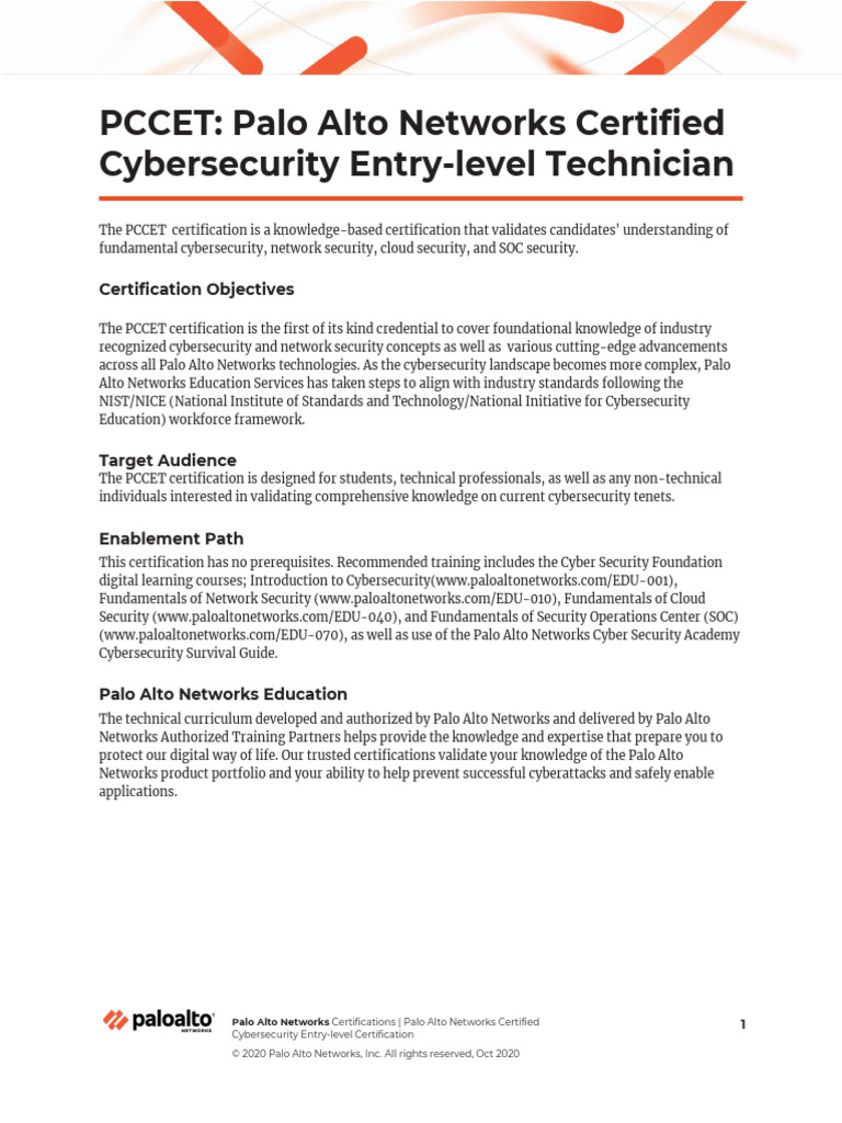 PCCET: Palo Alto Networks Certified Cybersecurity Entry-Level ...