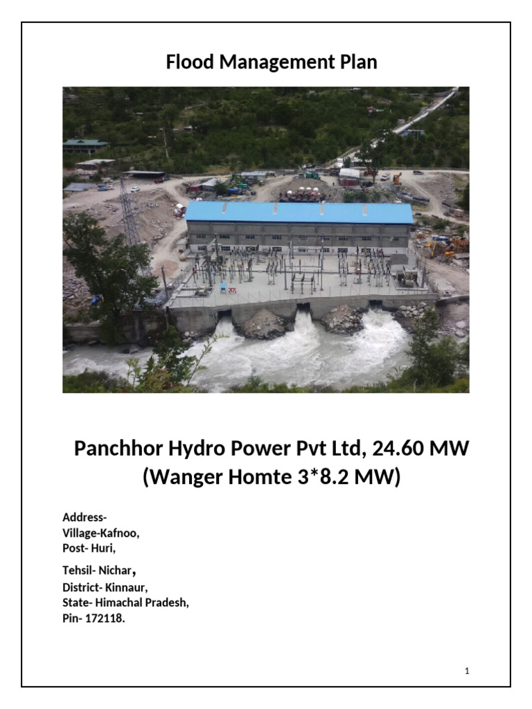 Flood Management Plan for Panchhor Hydro | PDF | Flood | First Aid