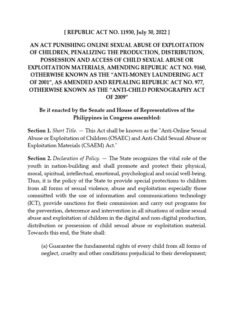 Osaec and Cseam | PDF | Internet | Extradition