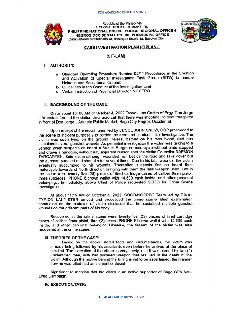 CIPLAN (Sample) | PDF