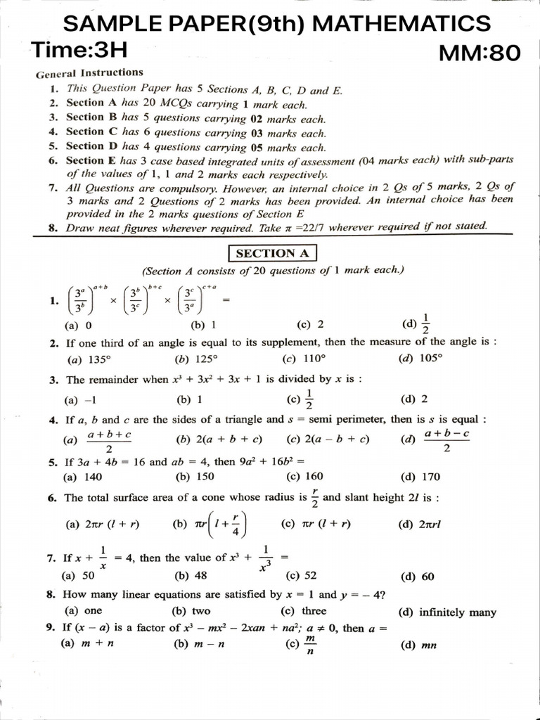 SP 9th Maths | PDF