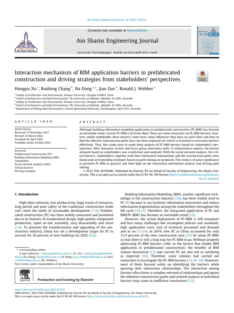 Interaction Mechanism of BIM Application Barriers in Prefa - 2023 - Ain ...