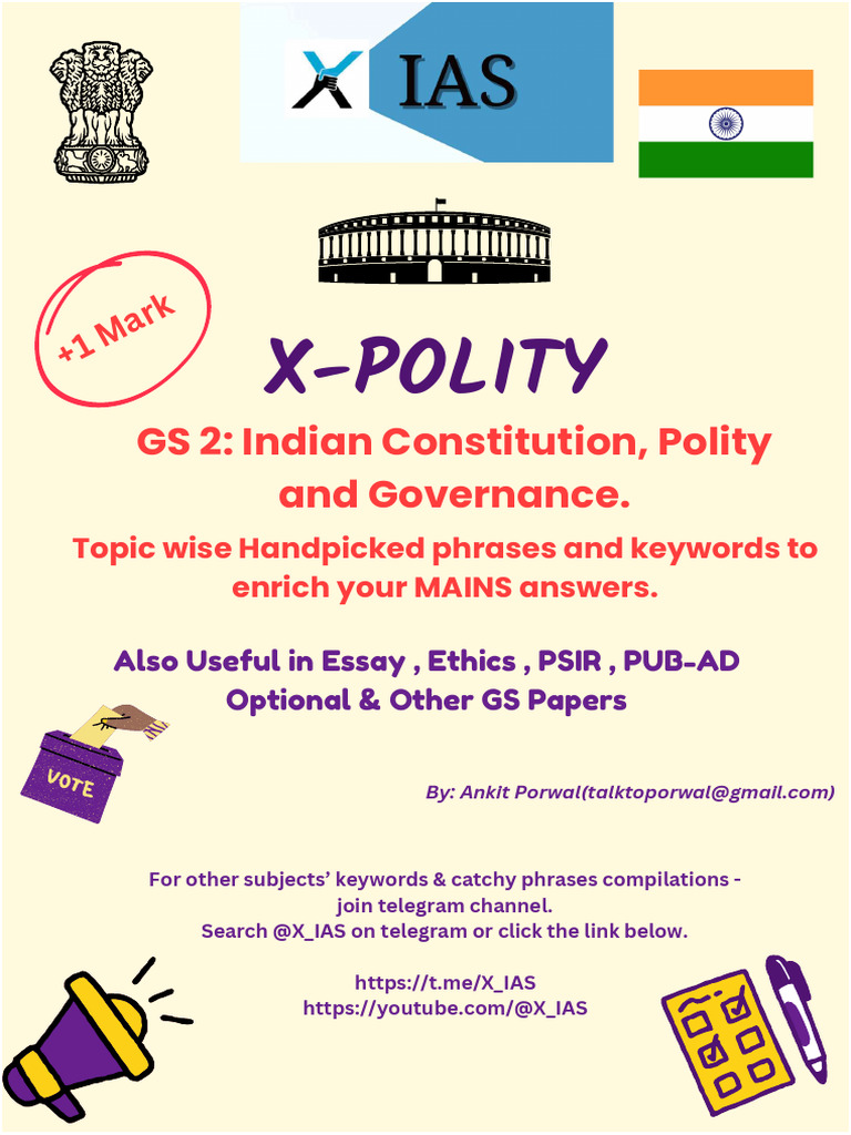 X Ias GS2 Polity Keywords | PDF | Constitution | Governance