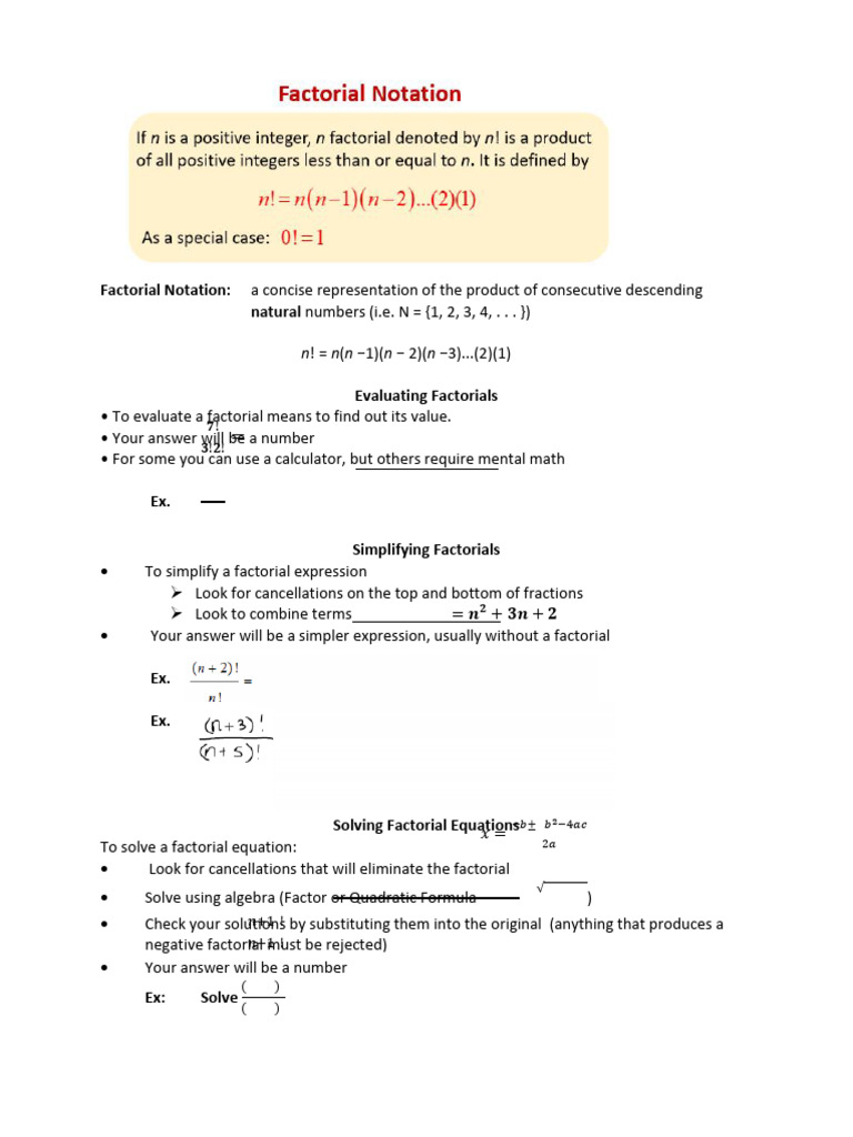 Factorials | PDF | Mathematics | Algebra
