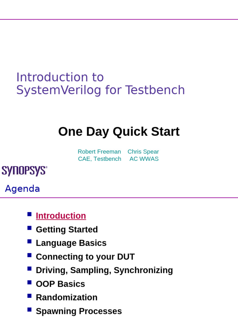 (Synopsys) SVTB | PDF | Integer (Computer Science) | Data Type