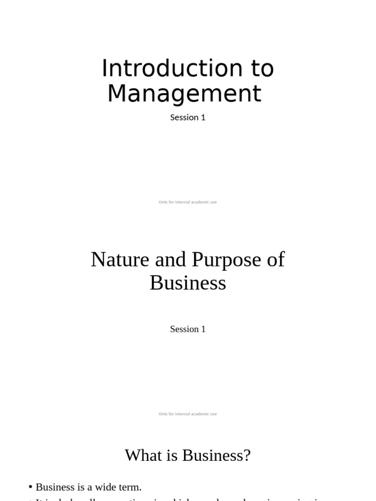 Session 1 Introduction To Management | PDF | Commerce | Business