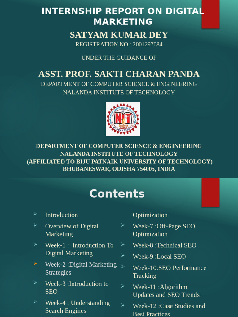 Satyam Kumar Dey-Ppt On Internship Report-1 | PDF | Search Engine ...