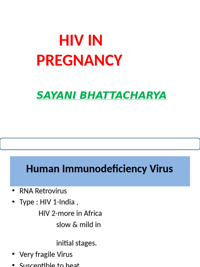 HIV in Pregnancy | PDF | Management Of Hiv/Aids | Hiv