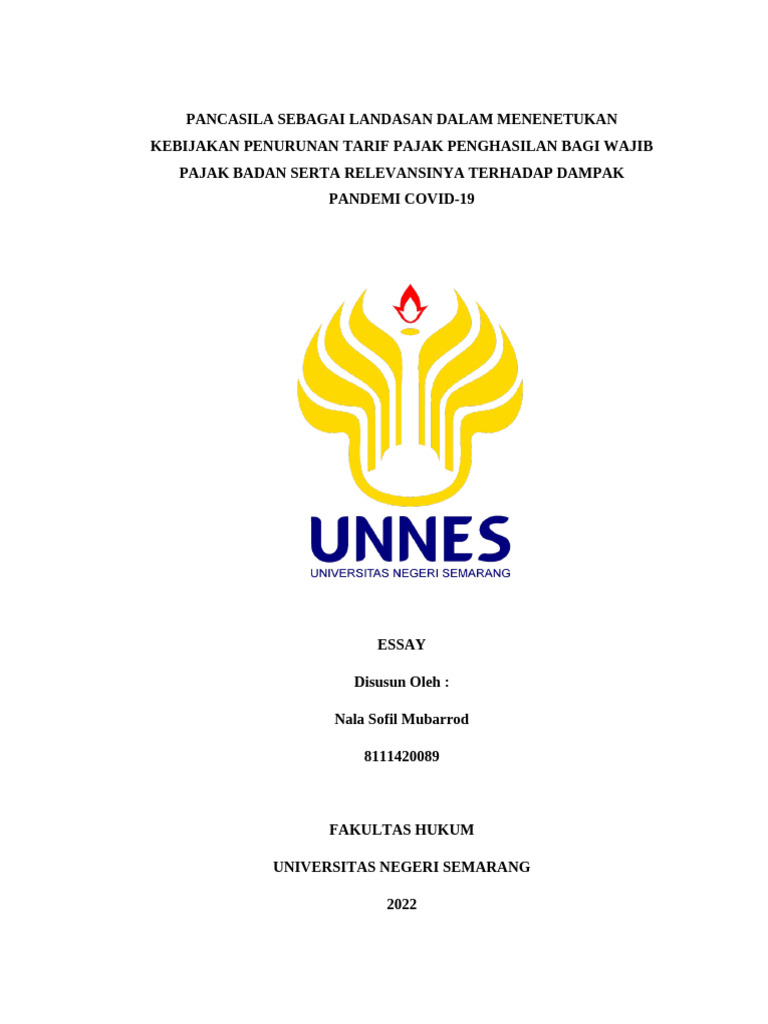 35 - Nala Sofil Mubarrod - PANCASILA DALAM MENENTUKAN KEBIJAKAN - UAS PAJAK | PDF