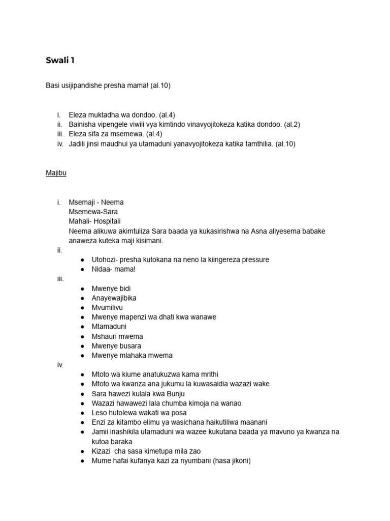 Bembea Ya Maisha | PDF