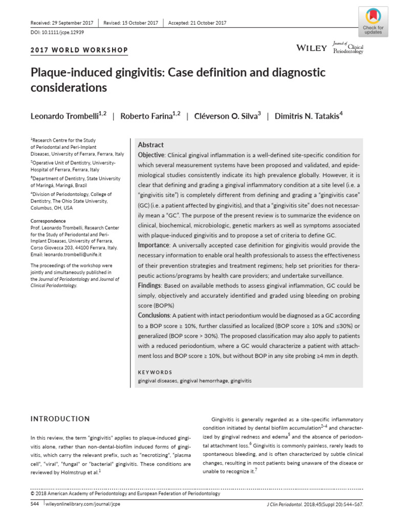 Caso de Gingivitis - Diagnóstico AAP y FEP | PDF | Periodontology ...