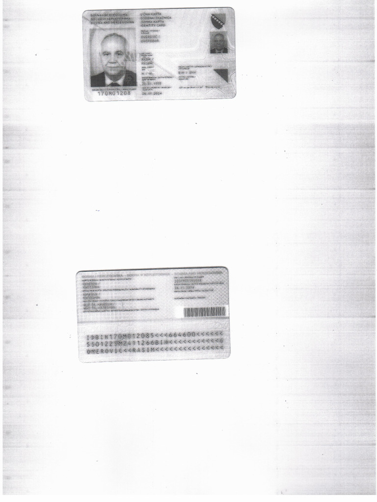 Lična Karta Rasim Omerović | PDF