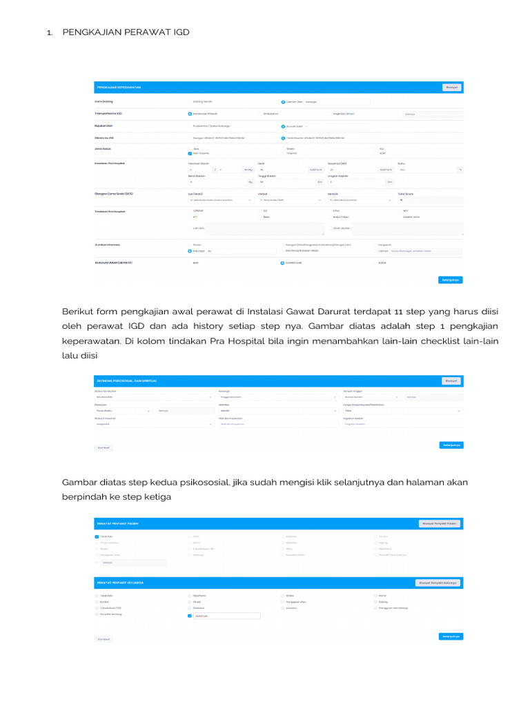 PANDUAN PENGGUNAAN SIMRS PERAWAT IGD RSJD v2 | PDF