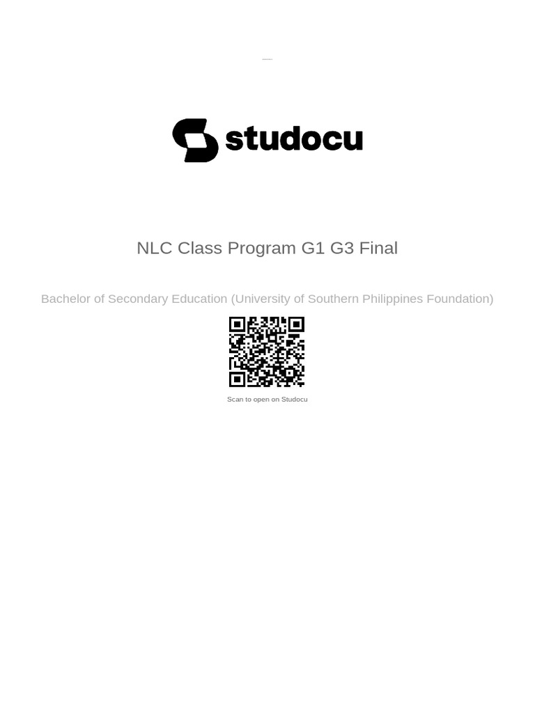 NLC Class Program g1 g3 Final | PDF