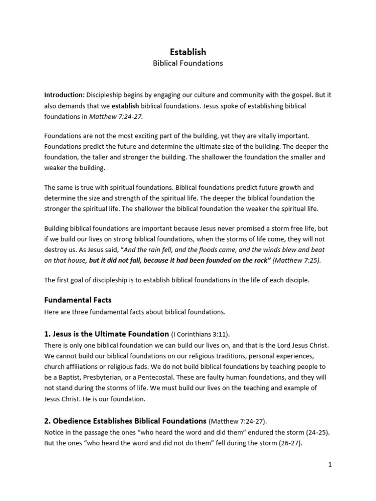 Dynamic Discipleship 4. Establish Biblical Foundations (Student Notes ...