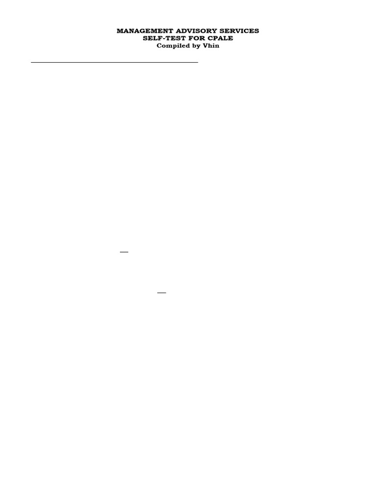 Mas Self-Test For Cpale No Answers | PDF | Business Economics ...