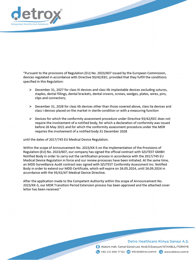 TD - Ecd.01 EC Declaration Detrowash MDR | PDF | Medical Device ...