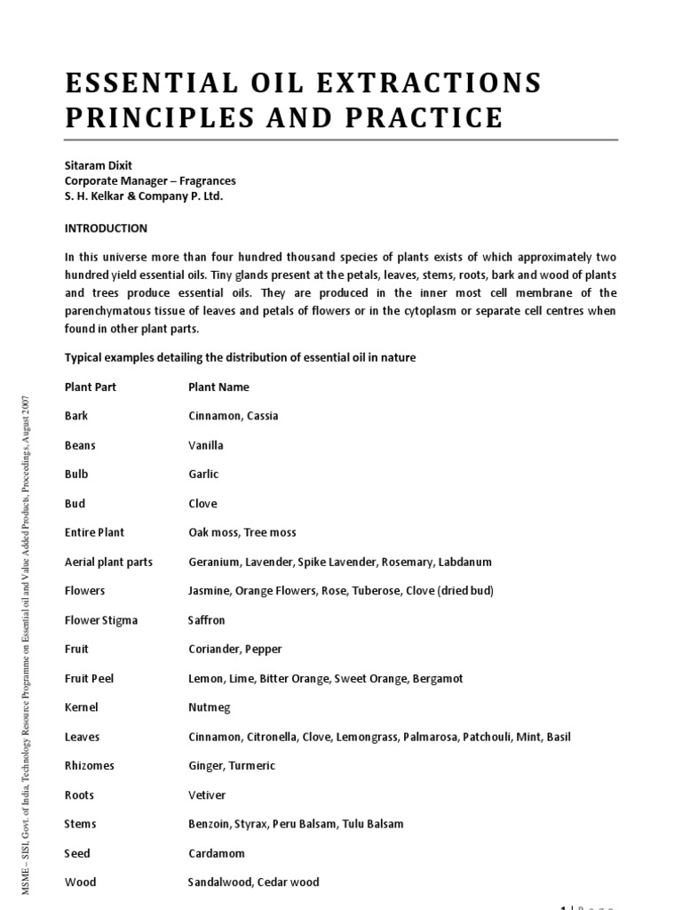 Essential Oil Extractions Principles and Practice BW | PDF | Essential ...