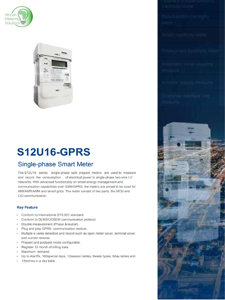 S12U16 Single Phase-GPRS Brochure | PDF