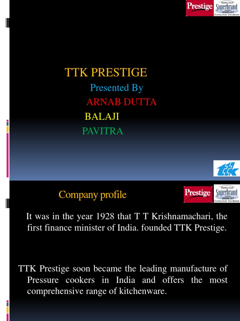 TTK Prestige: Market Leader in Kitchenware | PDF | Kitchen Stove | Brand