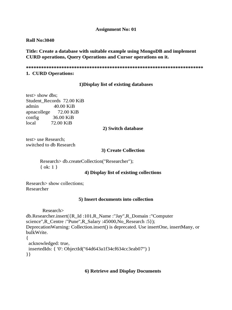 ADB Implementation (1St - Assign) | PDF | Databases | Information Retrieval