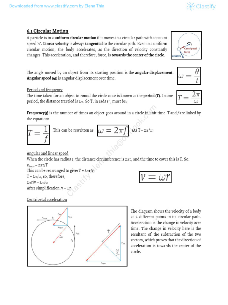 Topic 6 - Circular Motion and Gravitation | PDF | Acceleration | Force