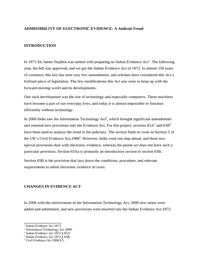 Electronic Evidence Admissibility Trends | PDF | Evidence | Supreme ...