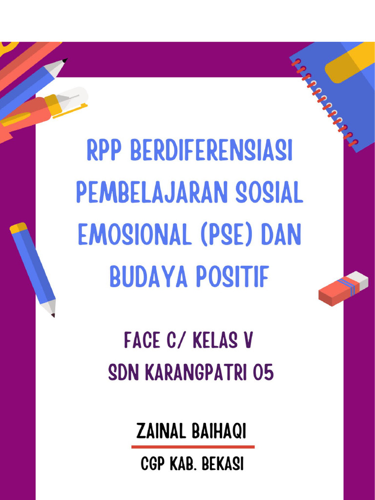 RPP - Modul AJAR BERDIFERENSIASI PSE DAN BUDAYA POSITIFzainal Baihaqi | PDF