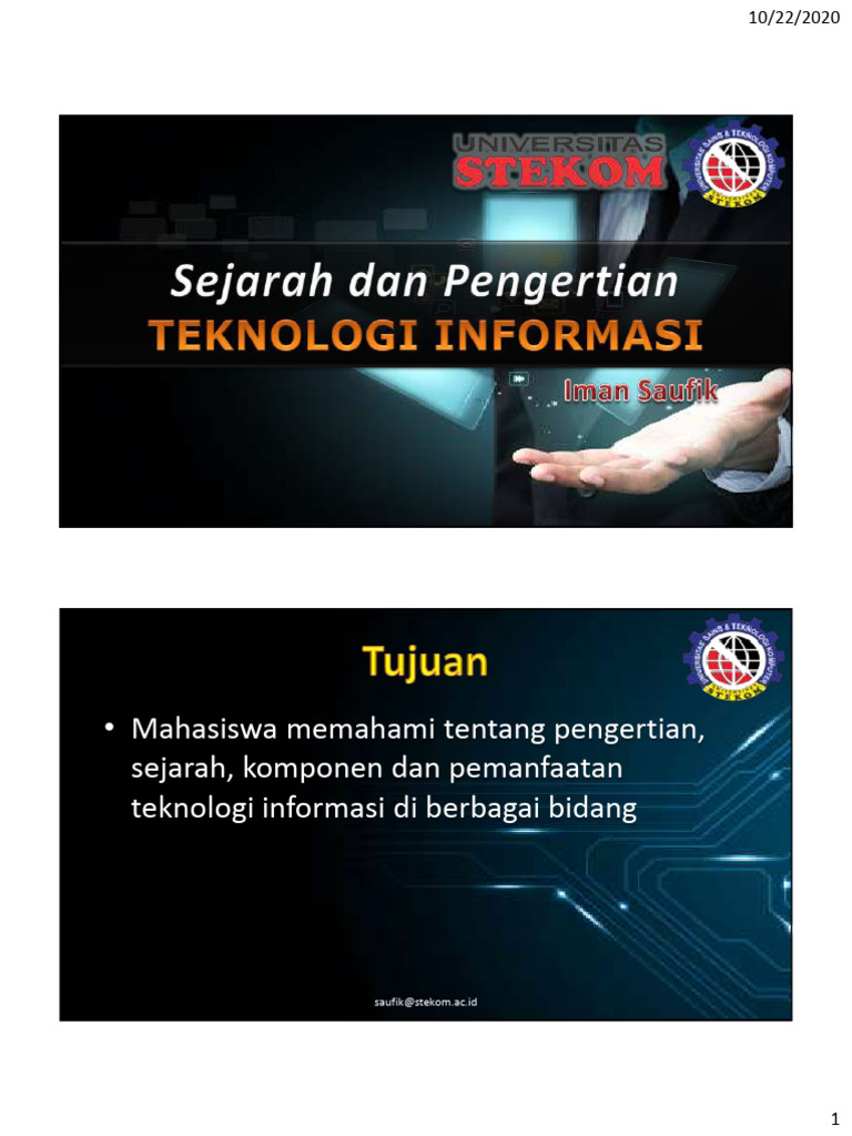 PTI Bab 1 - Pengertian Dan Sejarah PTI | PDF