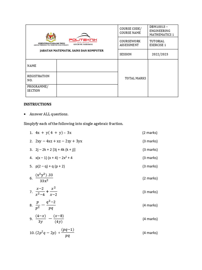 Tutorial 1 Chapter 1-1 | PDF