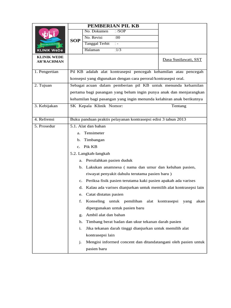 SOP KB Pil | PDF