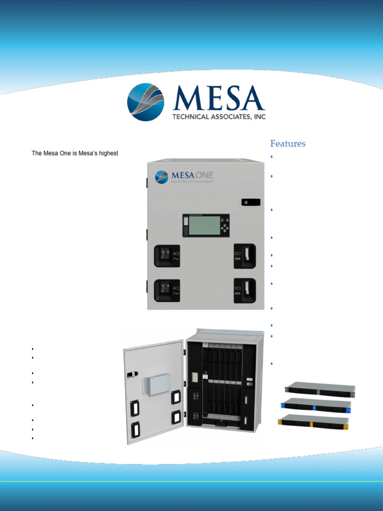 Mesa One Brochure | PDF | Rectifier | Battery Charger