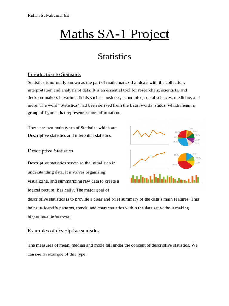 Maths SA1 Project | PDF | Statistics | Statistical Inference