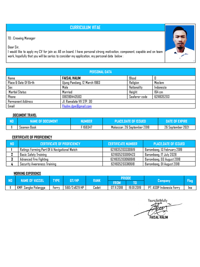 CV Faisal Halim | PDF
