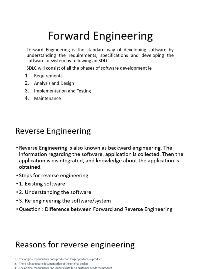 Forward Engineering | PDF | Systems Engineering | Engineering