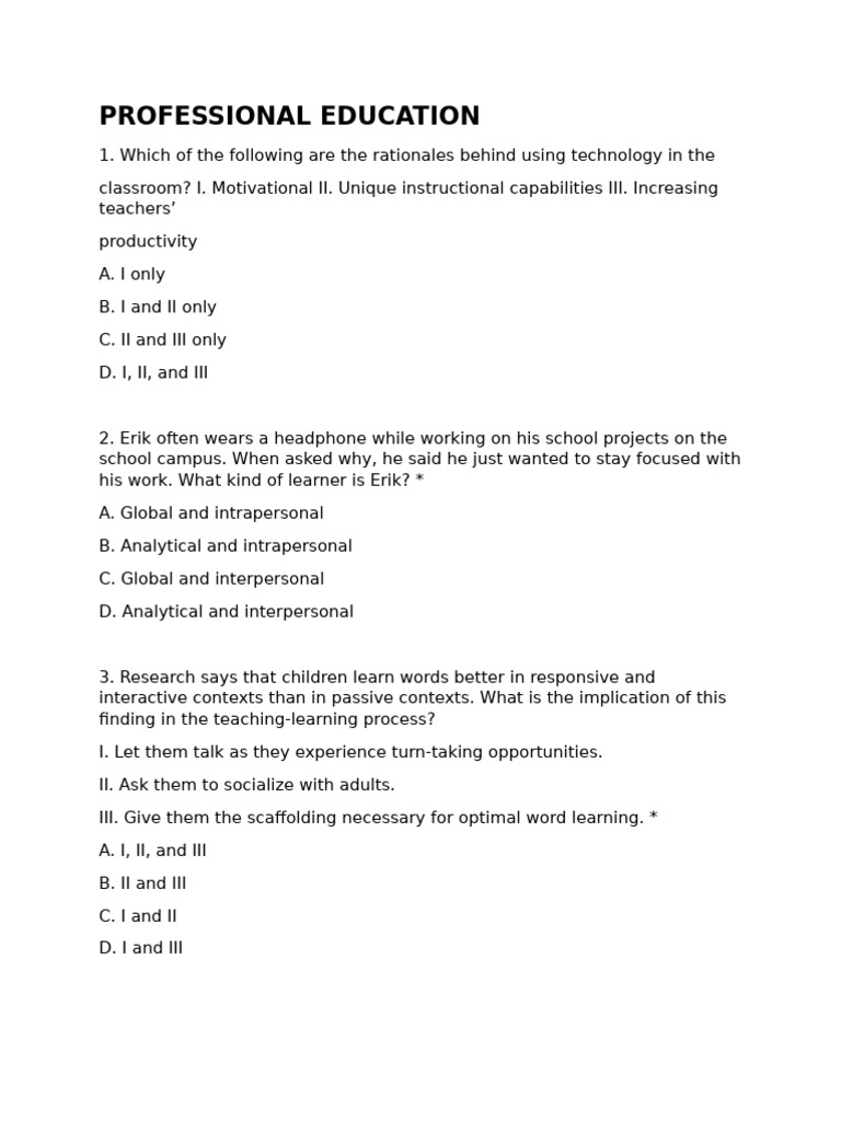 Predictor Exam Profed | PDF | Curriculum | Teachers