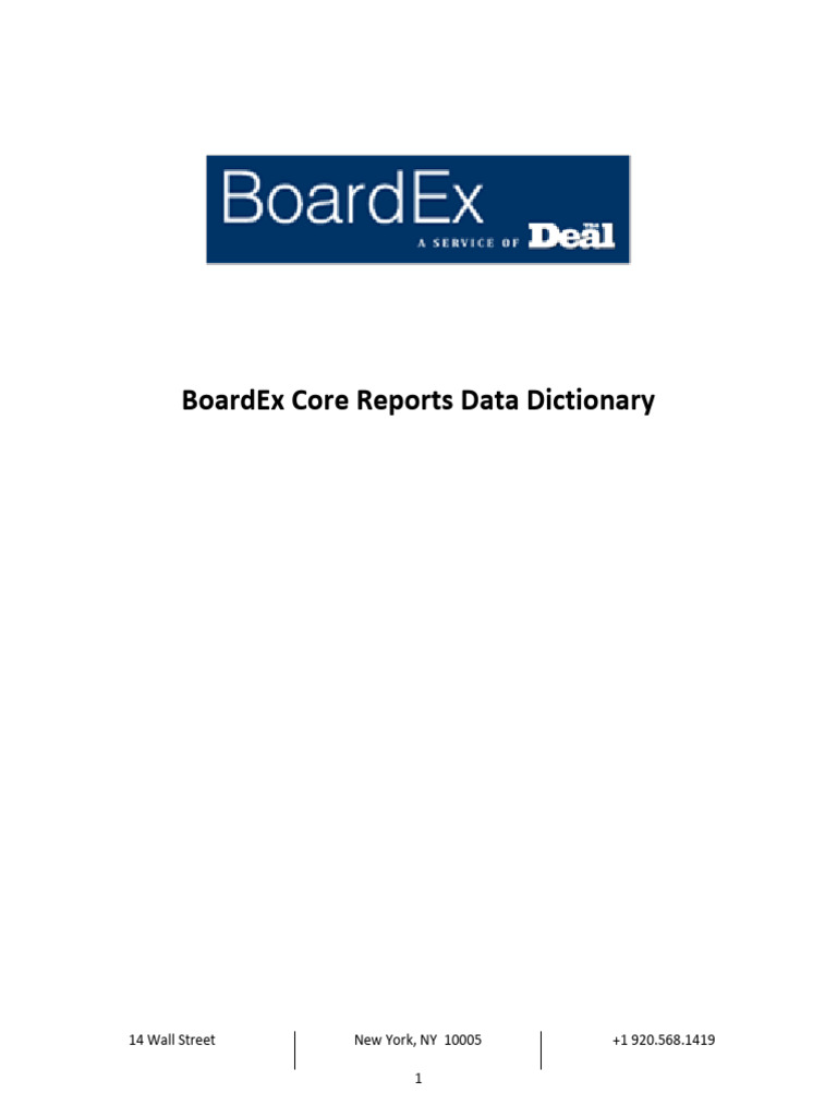 BoardEx Core Reports Data Dictionary | PDF | Option (Finance) | Stocks