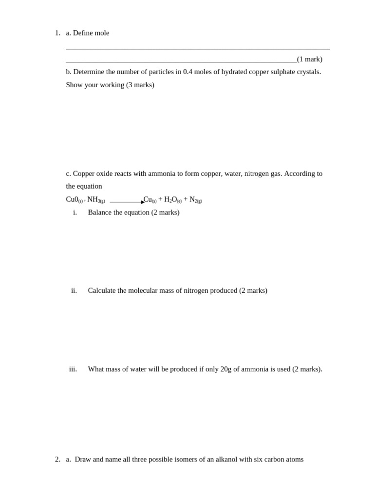 Chem Form 3 | PDF | Chemical Reactions | Ammonia