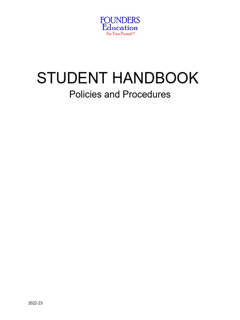 Student Handbook | PDF | Plagiarism | Teachers