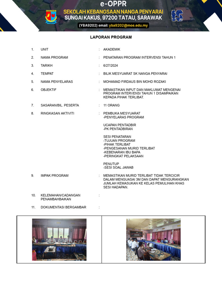 Penataran Program Intervensi Tahun 1 | PDF