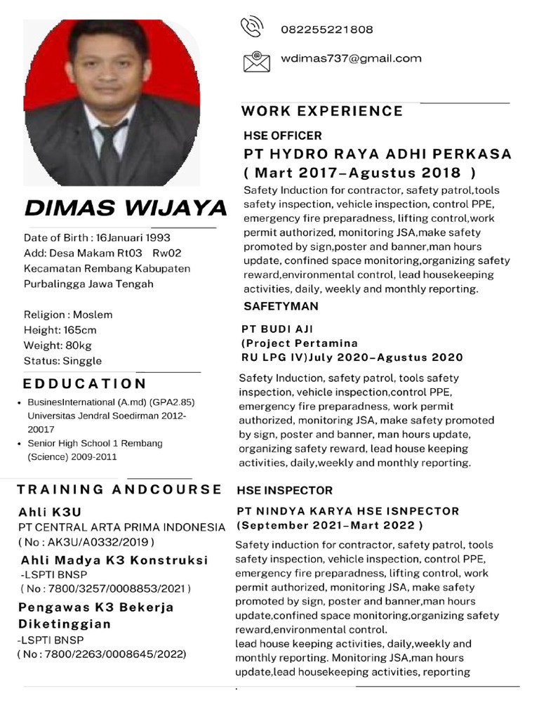 CV Dimas Wijaya | PDF