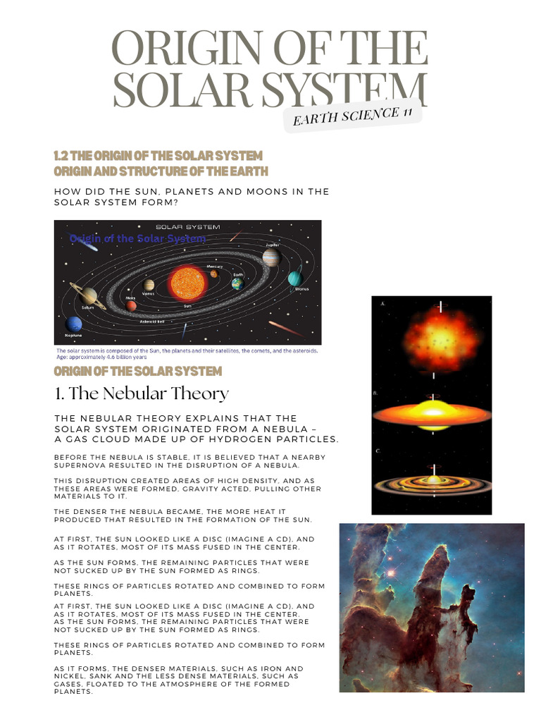 Origin of The Solar System (BigBang Theory Proposal) | PDF | Planets | Formation And Evolution ...