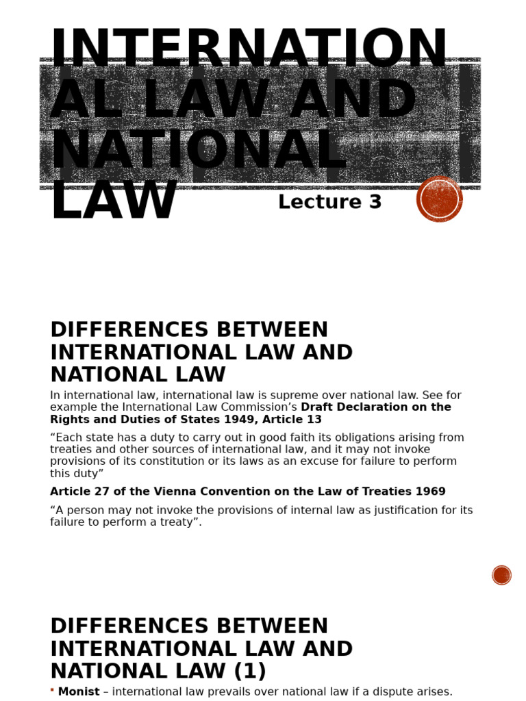 International Law & National Law | PDF | International Law | Treaty