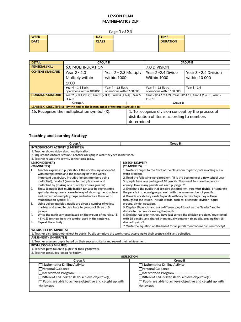 RPH DLP RS6 (16) & RS7 | PDF | Lesson Plan | Educational Assessment