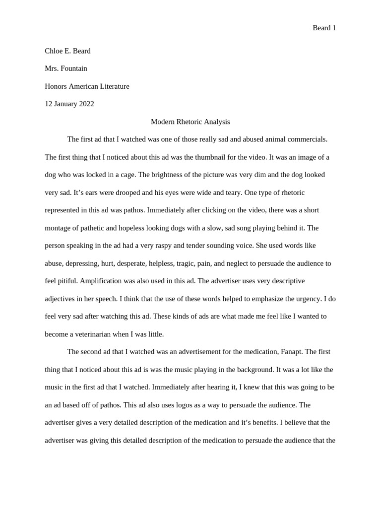 Modern Rhetoric Analysis | PDF