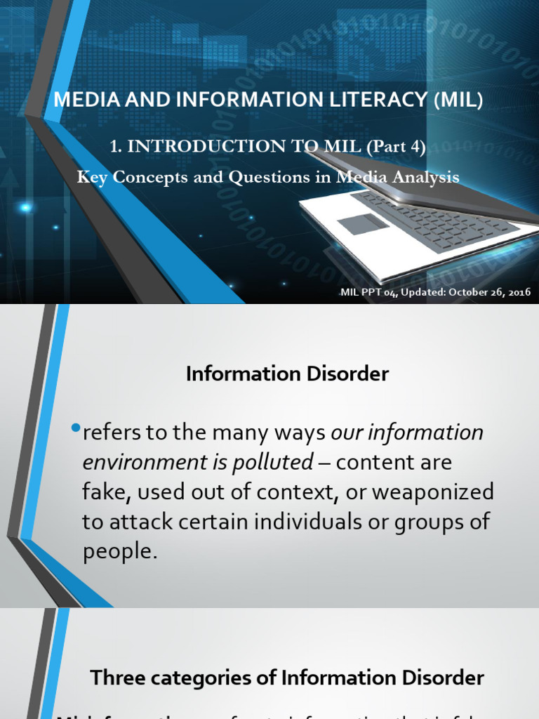 Introduction To MIL (Part 4) - Key Concepts and Questions To Ask in Media Literacy | PDF ...