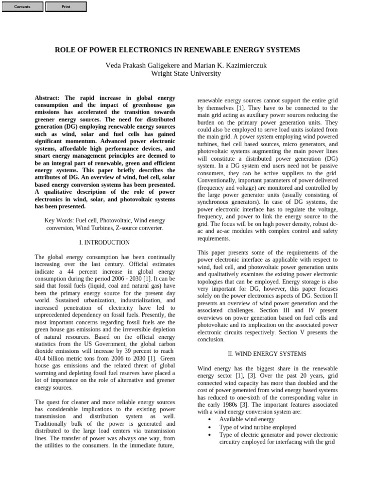 Role of Power Electronics in Renewable Energy Systems | PDF ...